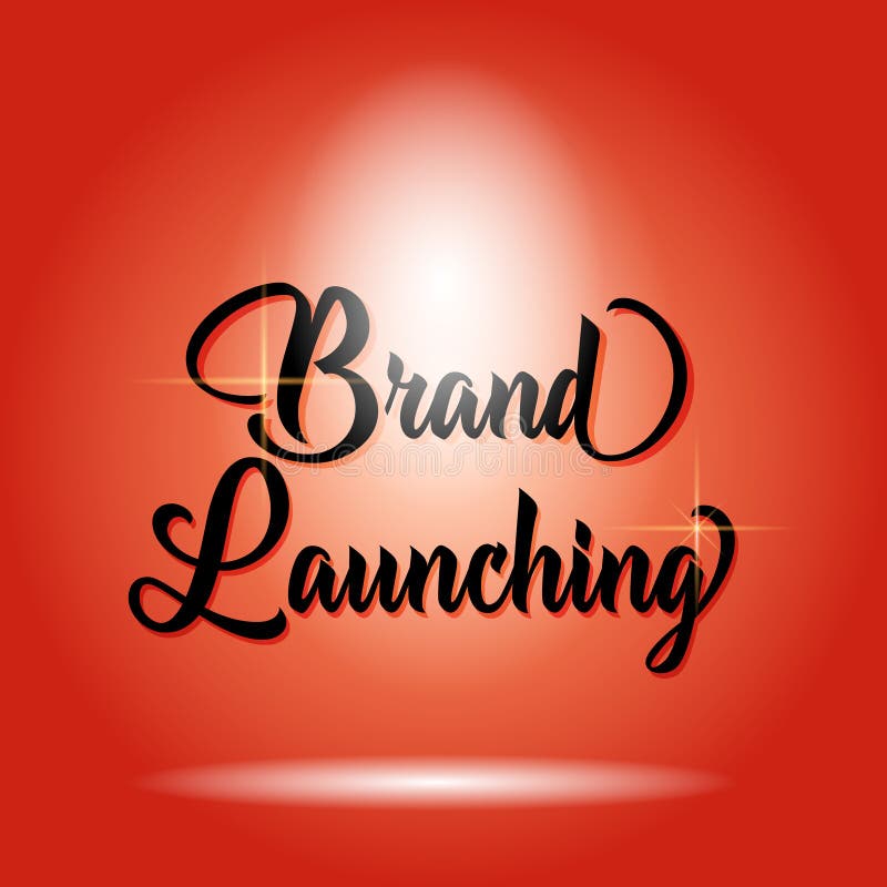 Brand Launching Poster Design Isolated Red Background Stock ...