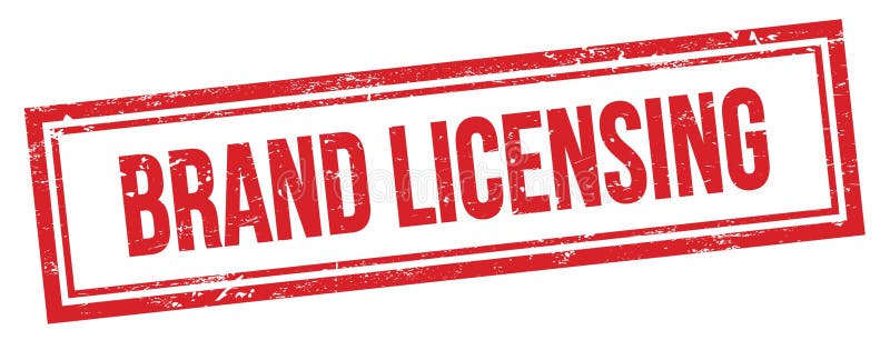 BRAND LICENSING Text on Red Orange Ribbon Stamp Stock Illustration ...