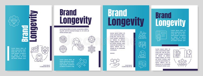 Brand Longevity Blue Brochure Template Stock Vector - Illustration of ...