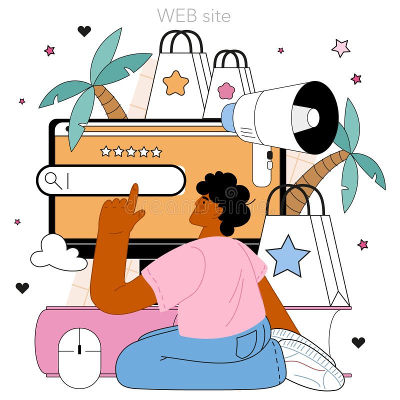 Brand Manager Online Service or Platform. Specialist Developing Stock Vector - Illustration of ...