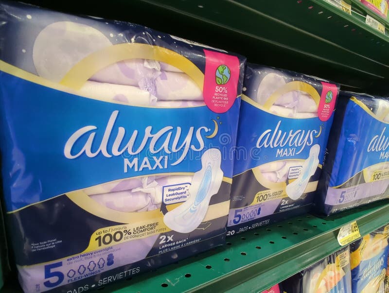 Always Brand Maxi Pads Logo Display on Shelf Women S Editorial Stock ...