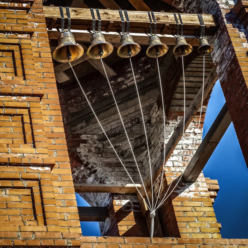Bells on the bell tower stock photo. Image of bronze - 275116676