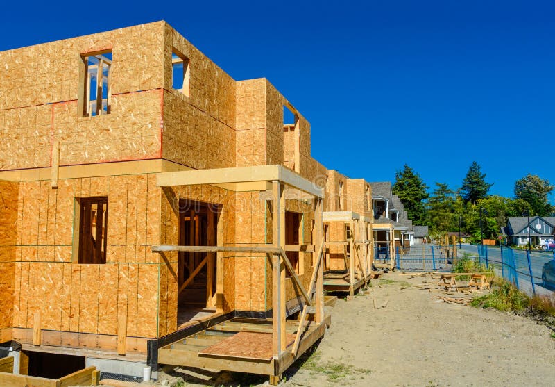 Brand New Family House is Under Construction. Stock Image - Image of ...