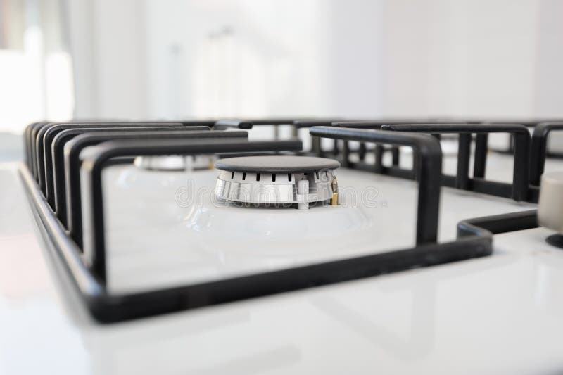 Brand New Gas Stove Panels at Appliance Store Stock Photo - Image of ...