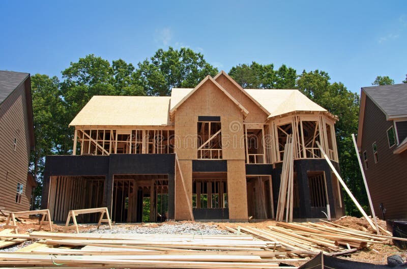 Brand New Home Still Under Construction Stock Photo - Image of builder ...