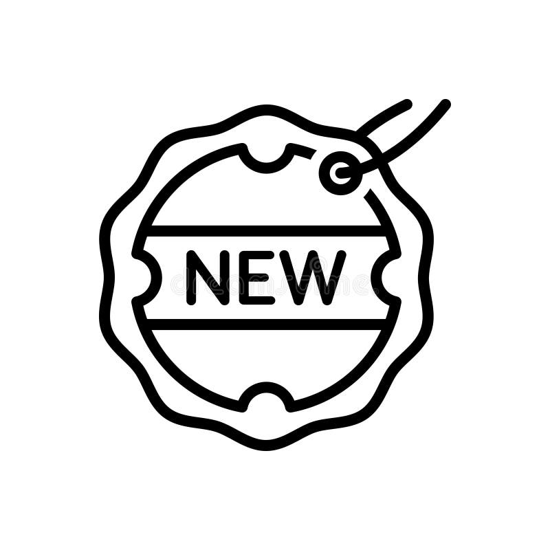 Black Line Icon for Brand New, Design and Sticker Stock Illustration ...