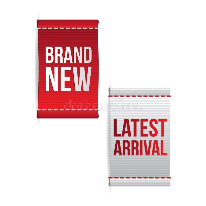 Brand New and Latest Arrival Labels. Vector Illustration Decorative ...