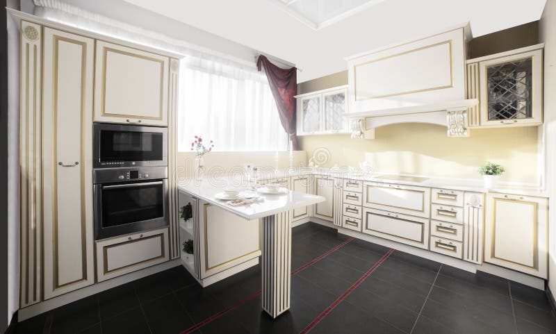 Brand new modern kitchen stock photo. Image of home, decor - 30858142