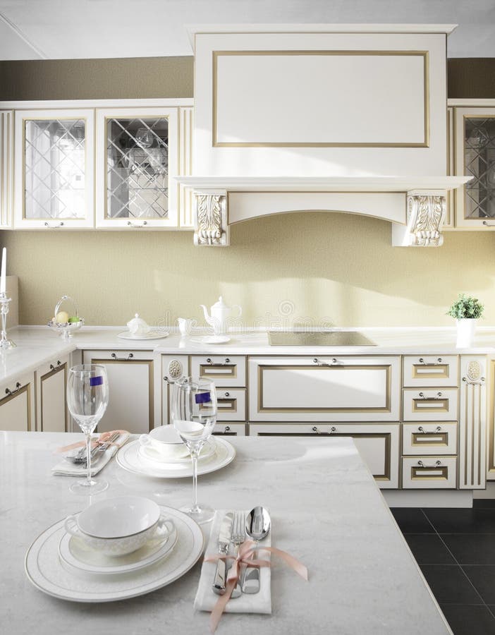 Brand new modern kitchen stock image. Image of table - 30858155