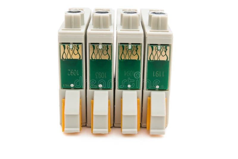 Empty Inkjet Printer Ink Cartridges Stock Image - Image of close ...
