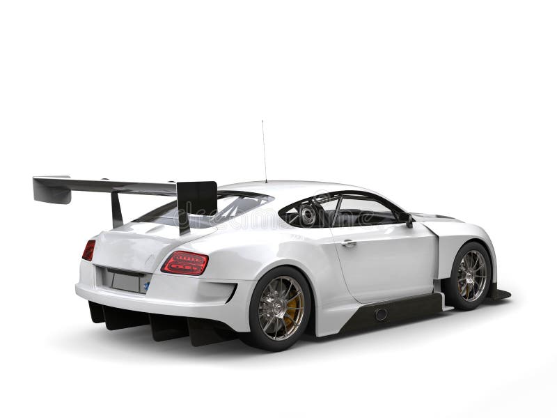 Brand New White Modern Super Car - Back View Studio Shot Stock ...