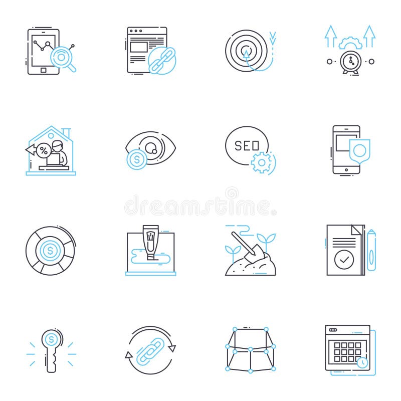 Brand Perception Linear Icons Set. Trusrthy, Authenticity, Reputation ...