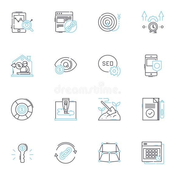 Brand Perception Linear Icons Set. Trusrthy, Authenticity, Reputation ...