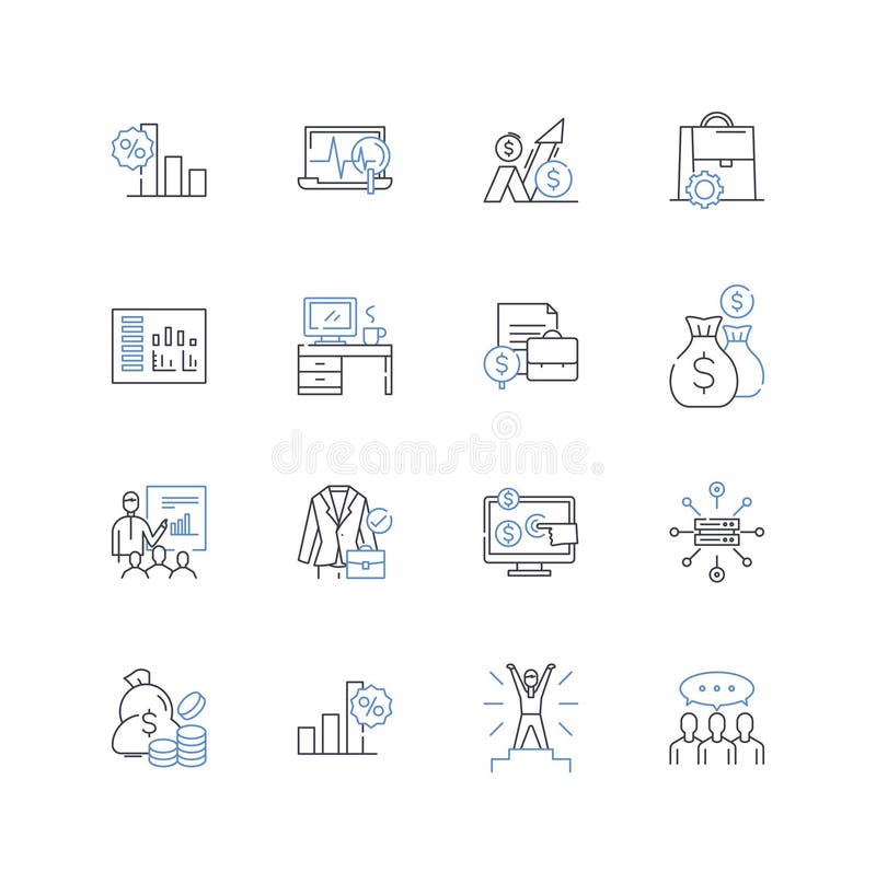 Brand Positioning Line Icons Collection. Identity, Perception ...