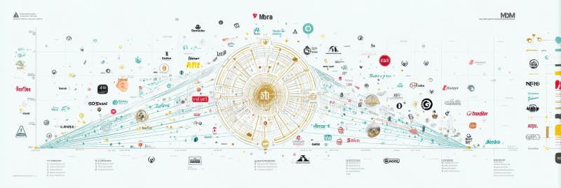 Brand Positioning Map Infographic Showing Various Brand Logos on a Two ...