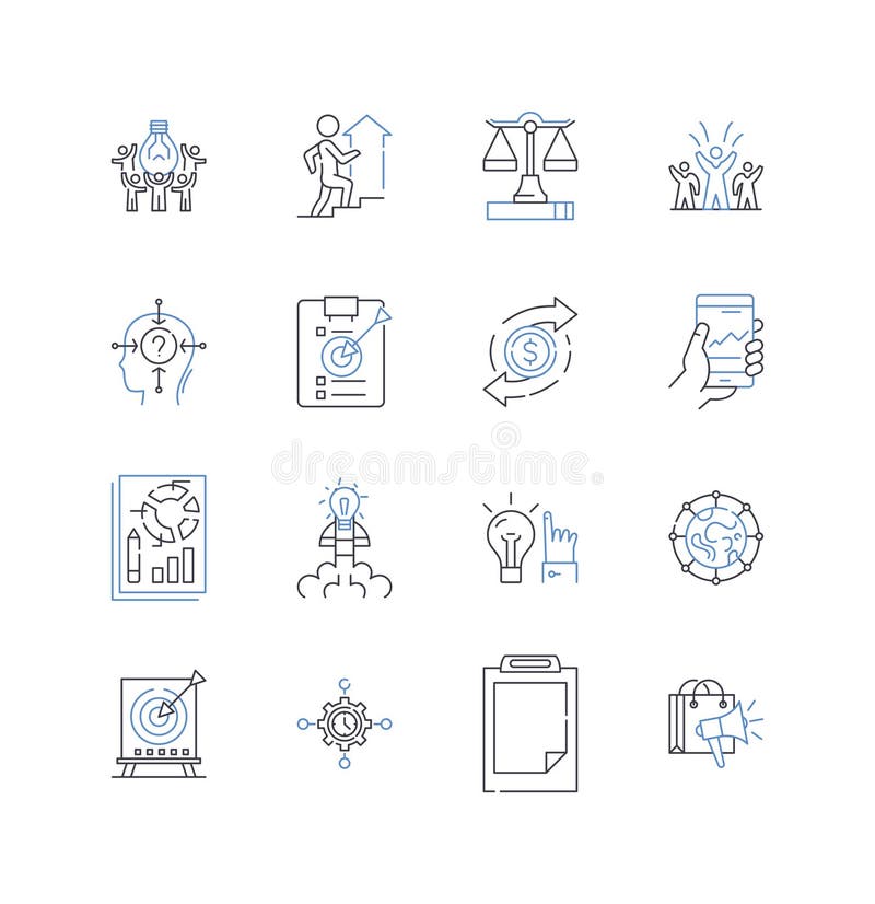 Differentiation Line Icons Collection. Unique, Distinctiveness ...