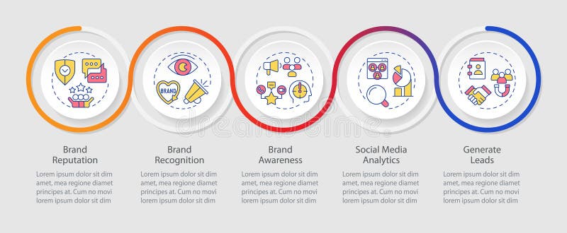 Brand Reputation Tracking Infographics Circles Sequence Stock Vector ...
