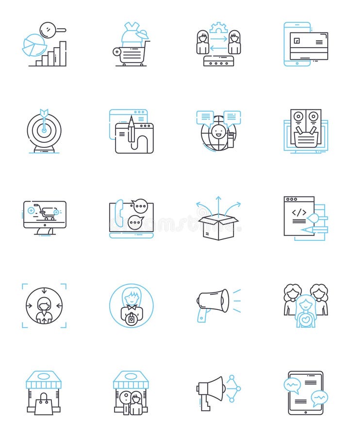 Brand Strategy Linear Icons Set. Positioning, Identity, Differentiation ...