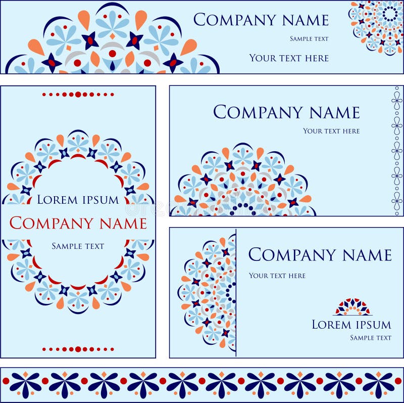 Brand style. Colored cards stock vector. Illustration of corporate ...