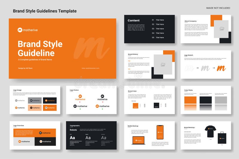 Brand Style Guideline Template or Brand Identity Presentation Layout ...