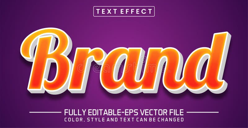 Brand Text Editable Style Effect Stock Vector - Illustration of word ...