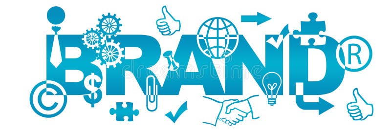 Brand Text with Symbols stock illustration. Illustration of white ...