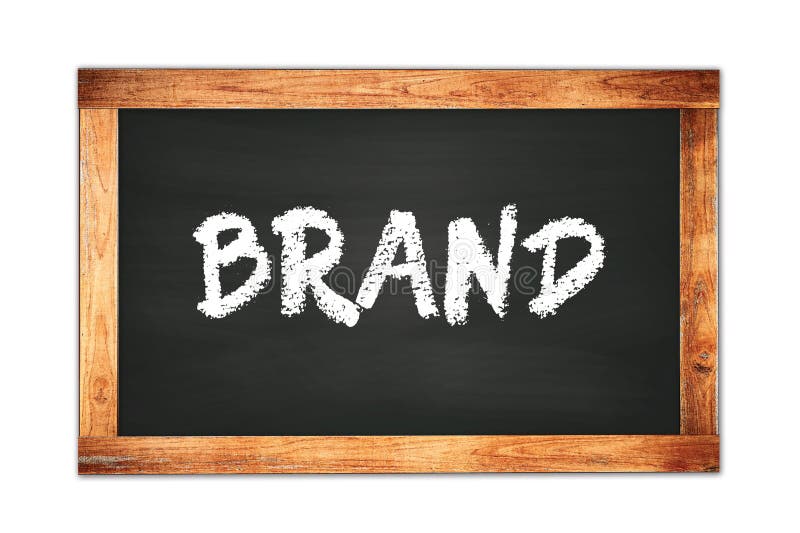 BRAND Text Written on Wooden Frame School Blackboard Stock Illustration ...