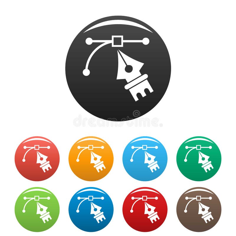 Brand Vector Icons Set Color Stock Vector - Illustration of black ...