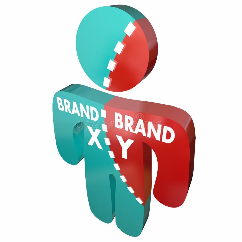 Brand X Vs Y New Competitor Product Customer Stock Illustration ...