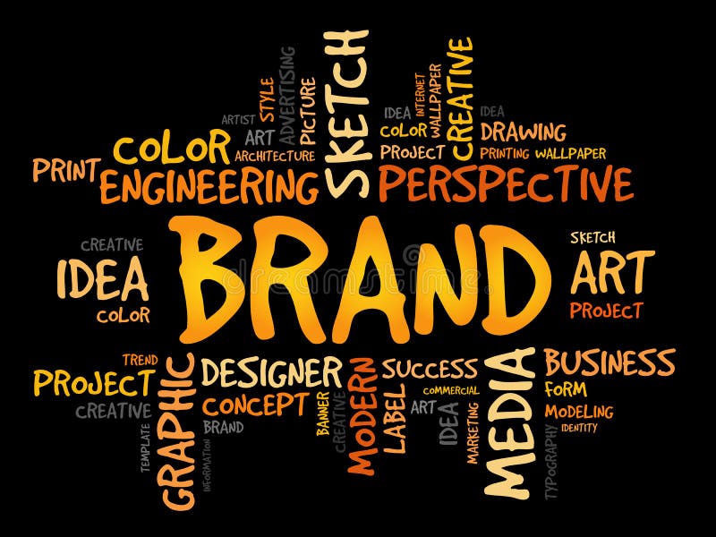 BRAND word cloud stock illustration. Illustration of product - 200317277