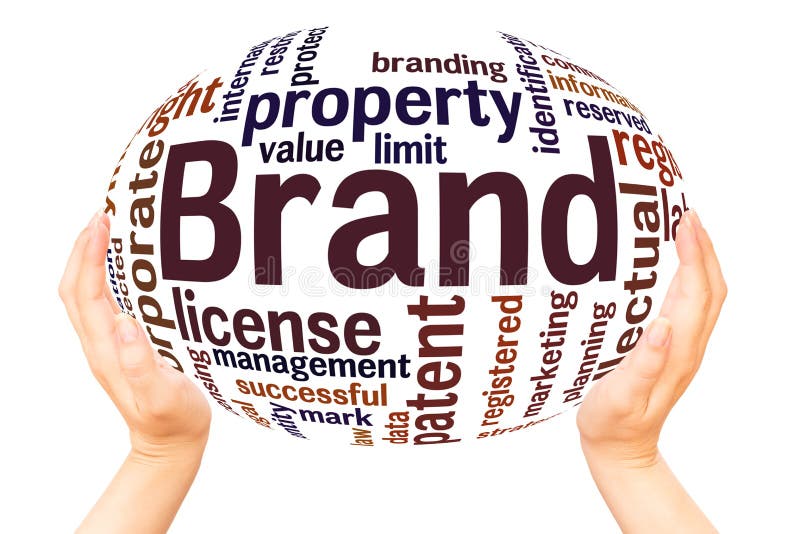 Brand Word Cloud Hand Sphere Concept Stock Illustration - Illustration ...