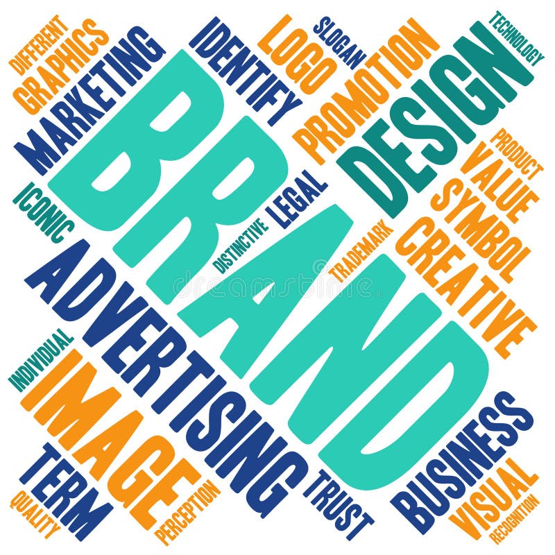 Brand Word Cloud stock vector. Illustration of promotion - 108483603