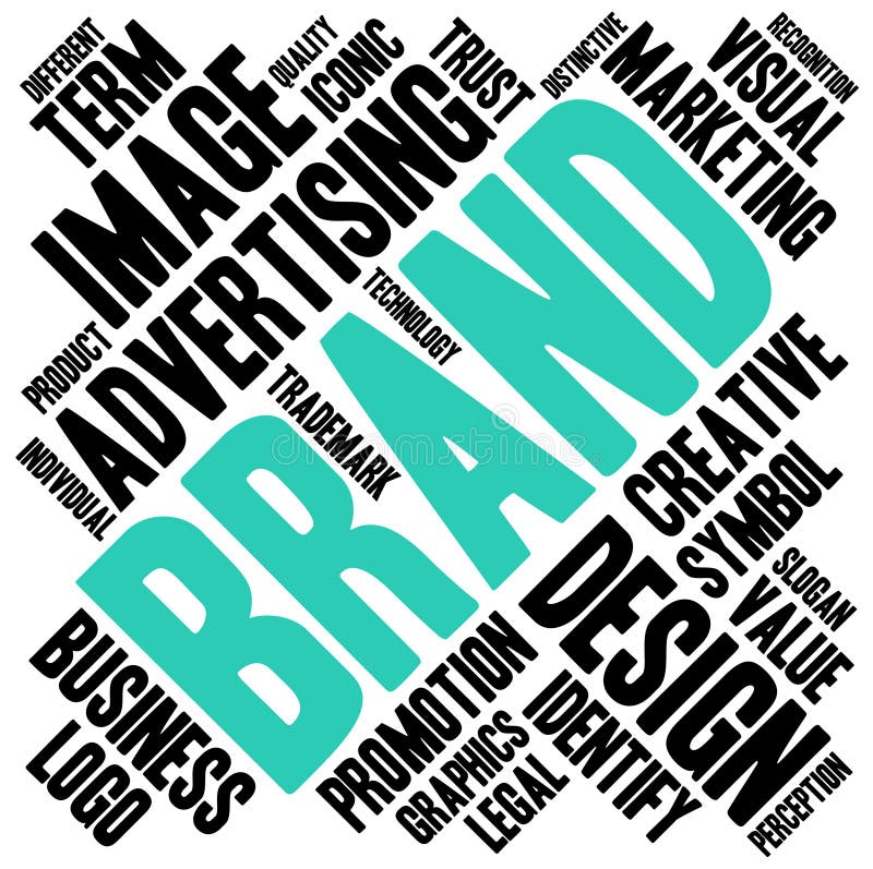 Brand Word Cloud stock vector. Illustration of identify - 108483768