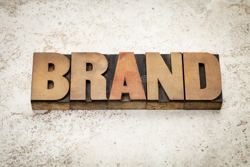 Brand word in wood type stock photo. Image of texture - 32385308