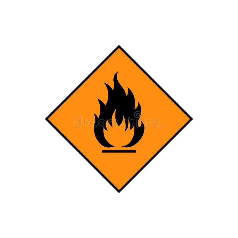 Brandbaar Teken, Brandpictogram, Gevaarsymbool Vector Illustratie ...