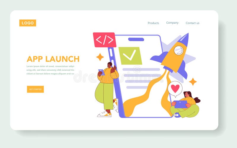 Branded App. Flat Vector Illustration Stock Vector - Illustration of ...