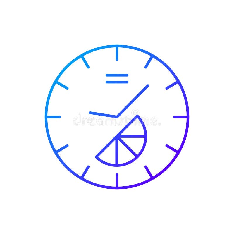 Branded Clock Gradient Linear Vector Icon Stock Vector - Illustration ...