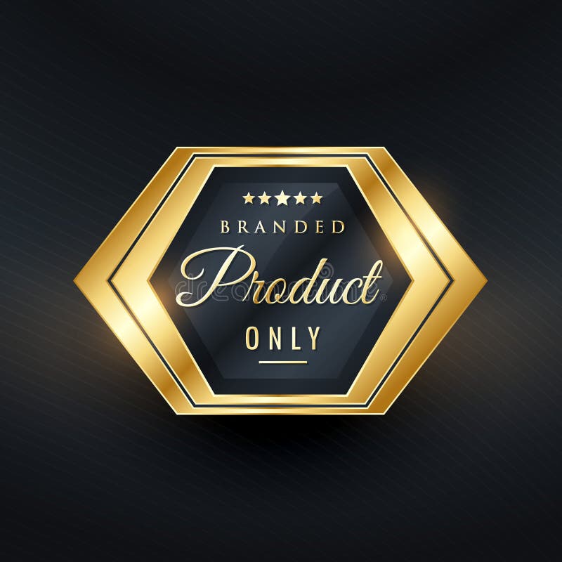 Branded Product only Golden Badge Vector Design Stock Vector - Illustration of victory, business ...