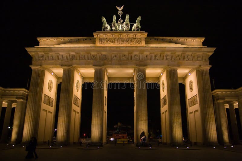 Brandenburg Gate in the Night Stock Image - Image of gate, monument ...