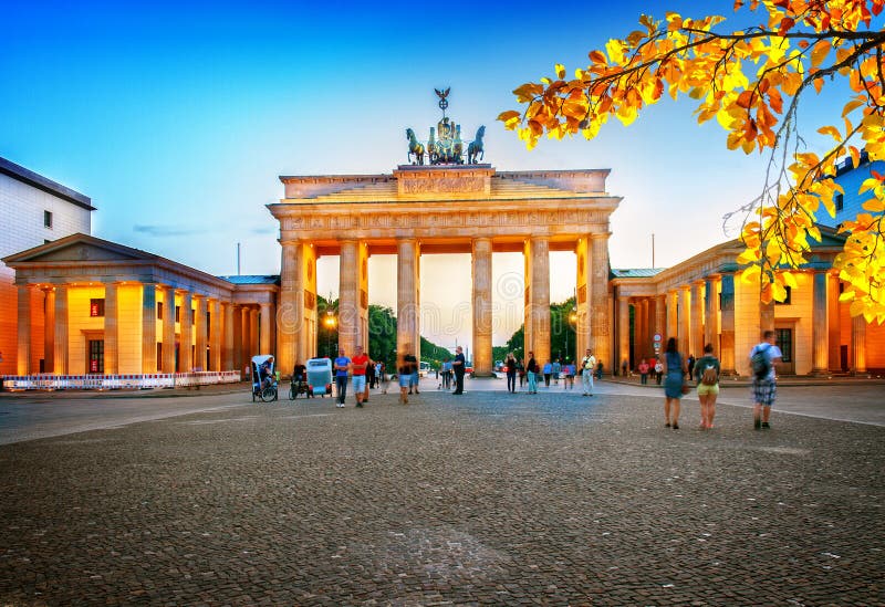 Brandenburg Gate at Night, Berlin Editorial Stock Image - Image of ...