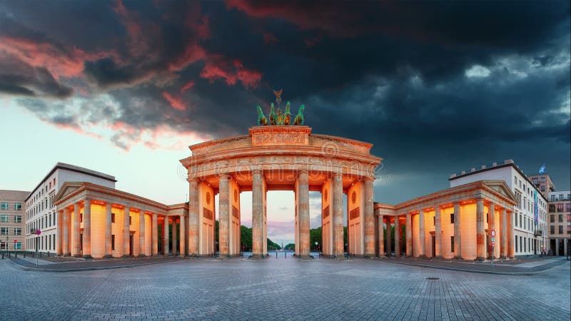 The Brandenburg Gate stock footage. Video of recreation - 48250296
