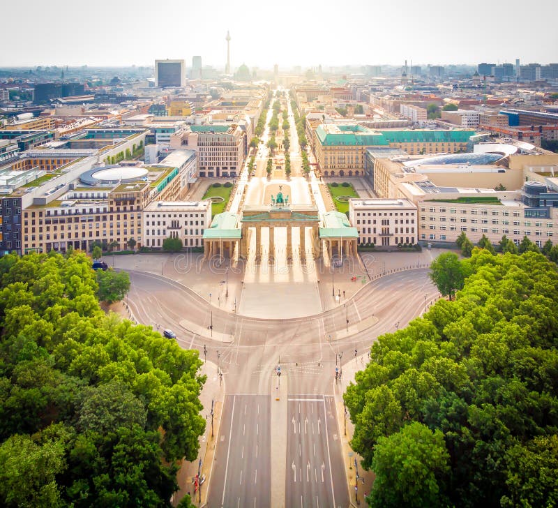 Brandenburg Gate after the Sunrise in Summer, Berlin Stock Image ...
