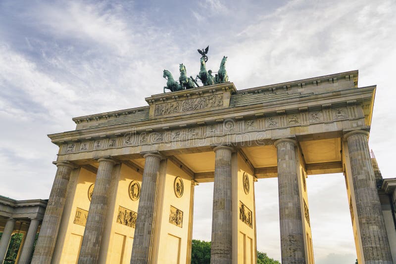 Brandenburg Gate at Sunset, German Iconic Interest Location in Berlin ...