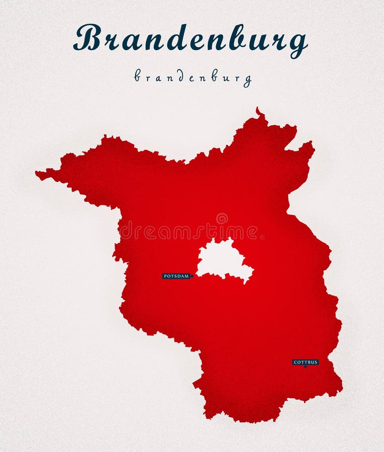Brandenburg Germany Art Map Stock Illustration - Illustration of ...