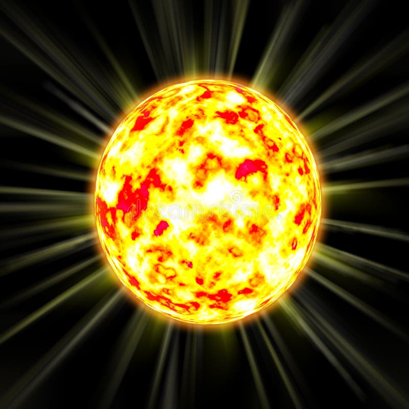 Brandende zon stock illustratie. Illustration of heet - 6597639