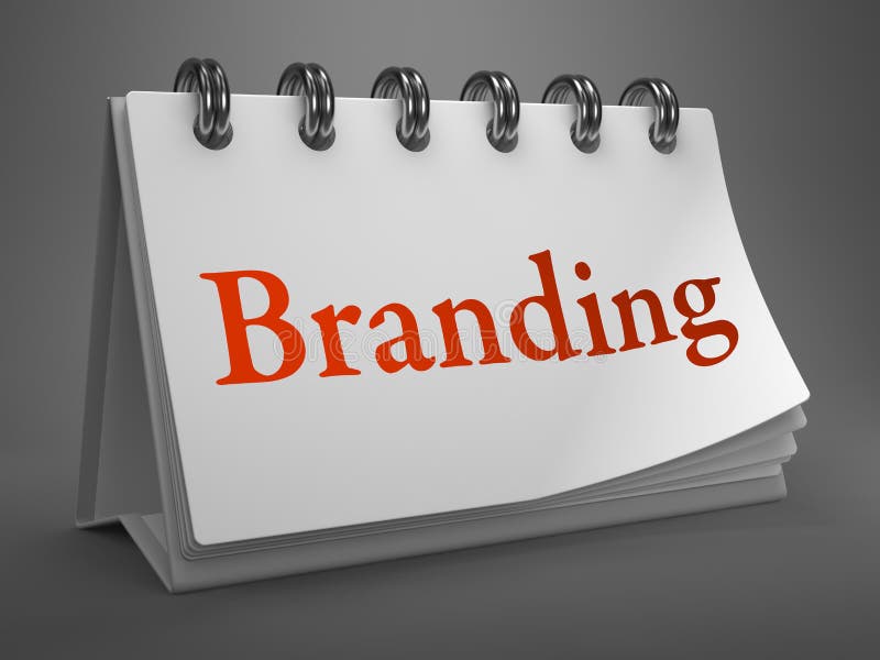 Branding Concept on Desktop Calendar. Stock Illustration - Illustration ...