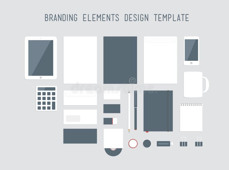 Branding Design Elements Vector Set Stock Vector - Illustration of ...