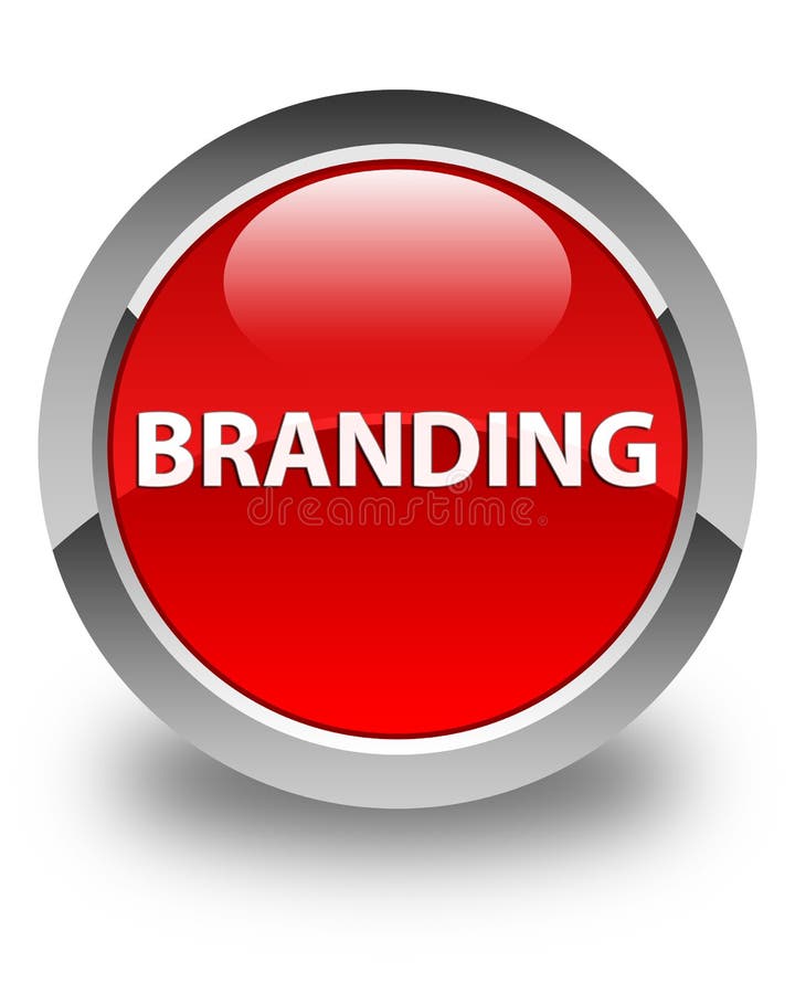 Branding Glossy Red Round Button Stock Illustration - Illustration of ...