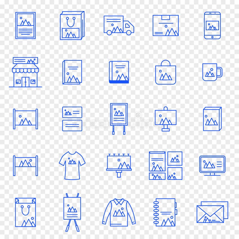 Branding Icon Set. 25 Vector Icons Pack Stock Vector - Illustration of ...