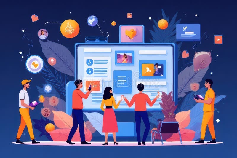 Branding Narratives and Visualization Stock Illustration - Illustration ...